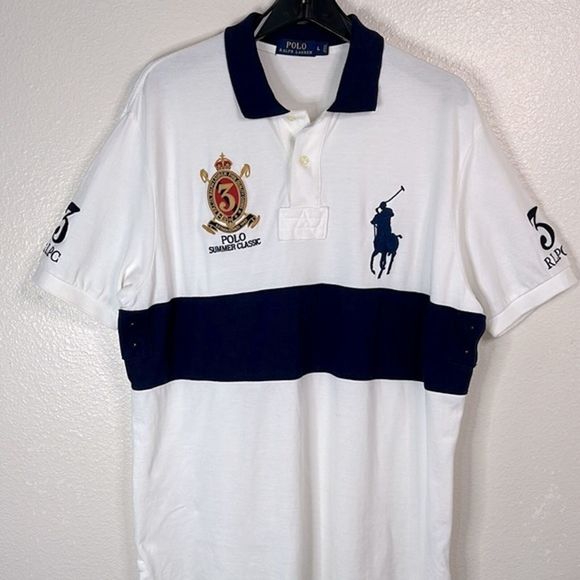 Polo Ralph Lauren | Shirts | Polo Ralph Lauren Rugby Polo Shirt Mens Large White Summer Classic ...